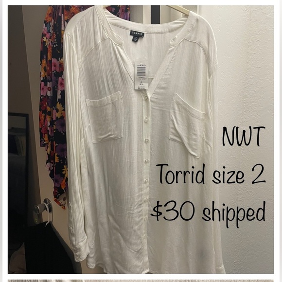 torrid | Tops | White Cover Up Button Up Shirt Very See Through | Poshmark